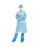 China Disposable Medical Isolation Gown Non Woven PP PE Elastic Cuff CE Class II S to XL for sale