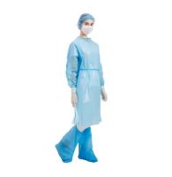 China Disposable Medical Isolation Gown Non Woven PP PE Elastic Cuff CE Class II S to XL for sale