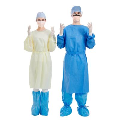 China Disposable SMS Surgical Gown 40gsm Medical Garment EN13795 Waterproof Nonwoven for sale