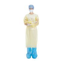 China Disposable Nonwoven Isolation Gown PP Material Unisex Medical Exam Gown Sizes M to XXL for sale