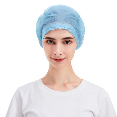 China Disposable Non Woven Bouffant Cap with Elastic Band 10-40gsm CE ISO13485 for sale