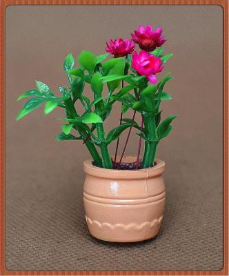China model potted plant---decoration flower,artificial pot,1:25 plot,3CM potted plant for sale