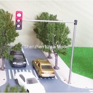 China model Mini Traffic Light 1:87,3aspect signal metal lamppost,mini three aspect signal lights,model lights for sale