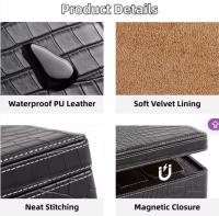 China 4 Slot PU Leather Watch Glasses Storage Box Organizer Magnetic Closure Crocodile Texture for sale