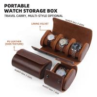 China Custom Watch Box Luxury Pu Travel Storage Leather Watch Roll Watch Case Box for sale