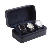 China OEM ODM Custom 3 Slots Men's Watch Box Case Handmade PU Leather Wristwatch Protection for sale