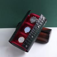 China Travel Luxury Leather Watch Boxes Multifunction Leather 3 Watch Roll Case for sale