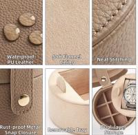 China Custom PU Leather Travel Jewelry Watch Box With 1 Slot Dual Layer Removable Tray for sale