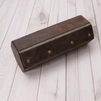 China Luxury Handmade Travel Genuine Leather 3 Slots Hexagon Watch Roll Storage Case Box for sale