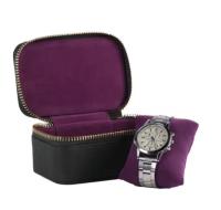 China PU Leather Custom Watch Box Zipper Storage Case Portable Scratch Resistant for sale