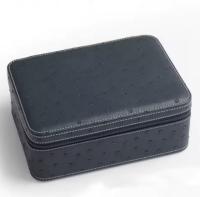 China Ostrich Pattern Leather Watch Boxes Fashion 4 Slot Watch Case Custom Logo for sale