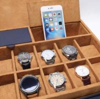 China Custom Color Handmade Leather Watch Boxes Luxury Leather Watch Storage Briefcase for sale