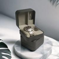 China Customizable Logo PU Leather Watch Travel Case Luxury Organizer Leather Watch Briefcase for sale