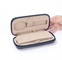 China Custom Logo Handmade Leather Watch Boxes Zipper Watch Travel Case Luxury for sale