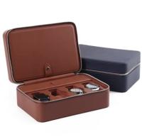China Handmade Genuine Leather Watch Boxes 8 Slot Luxury Watch Organizer With Zipper for sale