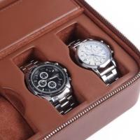China Handmade Genuine Leather Watch Boxes 8 Slot Luxury Watch Organizer With Zipper for sale