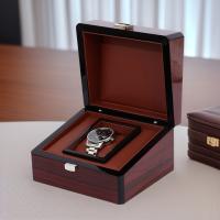 China Piano Lacquer Wooden Watch Jewelry Box Leather Storage Display Organizer Case for sale
