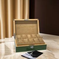 China Green Lacquer Wooden 10 Slot Watch Storage Gift Box Display Case Eco-Friendly Material for sale