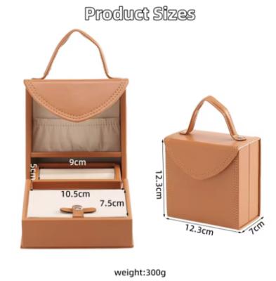 China Portable Folding PU Leather Jewelry Boxes Luxury Leather Travel Jewelry Organizer for sale