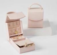 China Vegan Leather Jewel Case Necklace Ring Storage Bag Portable Luxury Foldable Custom Logo for sale