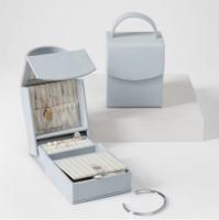 China Vegan Leather Jewel Case Necklace Ring Storage Bag Portable Luxury Foldable Custom Logo for sale