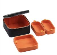 China Handmade Luxury PU Leather Jewelry Boxes With Tray Rectangle Shape Customized Color for sale
