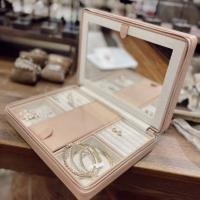 China OEM Luxury Large Leather Jewelry Case With Mirror Pouch Bag Packaging Gift Display for sale