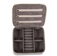 China Luxury Ladies Leather Jewellery Box With Velvet Lining Zipper Travel Jewelry Case OEM for sale