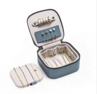 China OEM Custom Logo Leather Jewelry Travel Box Portable Ring Zipper Velvet Storage Case for sale