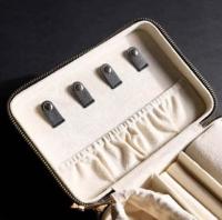 China Custom Luxury Leather Jewelry Boxes Organizer Zipper Jewelry Travel Case For Women for sale