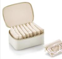 China Convenient PU Leather Travel Jewelry Case With Velvet Pouch For Rings Necklaces Storage for sale