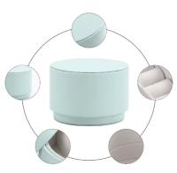 China Portable Round Leather Travel Jewelry Box For Rings And Necklaces for sale