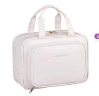 China Portable PU Leather Beauty Vanity Cases Makeup Bag Organizer Large Capacity OEM Logo for sale