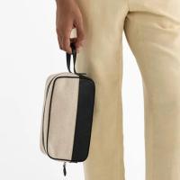 China Pu Leather Trim Wash Bag Travel Men Essentials Soft Toiletry Bag Custom Logo for sale
