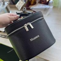 China Custom Logo Leather Travel Makeup Case Toiletry Bag With Removable Compartment for sale