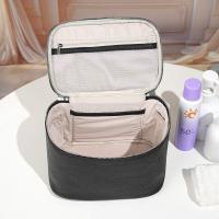 China Pu Crocodile Leather Cosmetic Cases Luxury Style Soft Vanity Makeup Travel Bag OEM ODM for sale