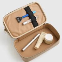 China Women Travel Leather Cosmetic Cases Water Resistant Dual Compartment Leather Makeup Box for sale
