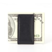China Custom Color Genuine Leather Magnetic Money Clip For Holding Cash for sale