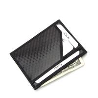 China Genuine Leather Credit Card Business Card Holders Carbon Fiber Blocking Fashion Style for sale