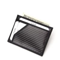 China Genuine Leather Credit Card Business Card Holders Carbon Fiber Blocking Fashion Style for sale