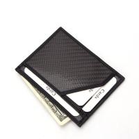 China Genuine Leather Credit Card Business Card Holders Carbon Fiber Blocking Fashion Style for sale