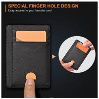 China Custom Size Leather Business Card Case Carbon Fiber Blocking Coin And Card Holder for sale