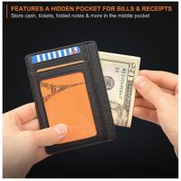 China Custom Size Leather Business Card Case Carbon Fiber Blocking Coin And Card Holder for sale