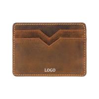 China Custom Front Pocket Slim Credit Card Holder Wallet Rfid Blocking Pu Leather Card Case for sale