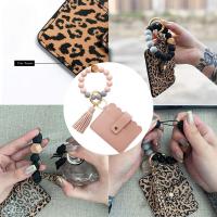 China Stylish Artificial Leather Card Holders Ladies Business Card Wallet With Keyring Bracelet for sale