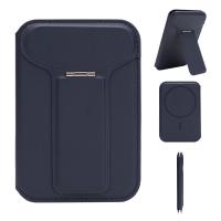 China Custom Size PU Leather Magnetic Card Holder Wallet With Phone Bracket Stand for sale
