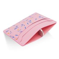 China Minimalist Design PU Leather Business Card Holder Wallet Men Women Custom Pattern for sale