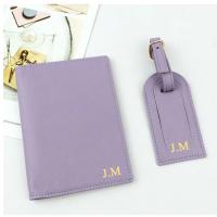 China Minimalist Men Women Leather Passport Holders Travel Gift Set With Gift Package Box for sale