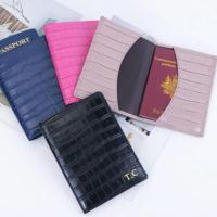 China Embossed Crocodile PU Leather Business Travel Passport Cover Men Women Custom Letters for sale