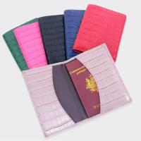 China Embossed Crocodile PU Leather Business Travel Passport Cover Men Women Custom Letters for sale